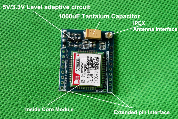 SIM800C GSM GPRS Module 5V/3.3V TTL IPEX with Bluetooth and TTS for ... SIM800C GSM GPRS Module 5V/3.3V TTL IPEX with Bluetooth and TTS for ...